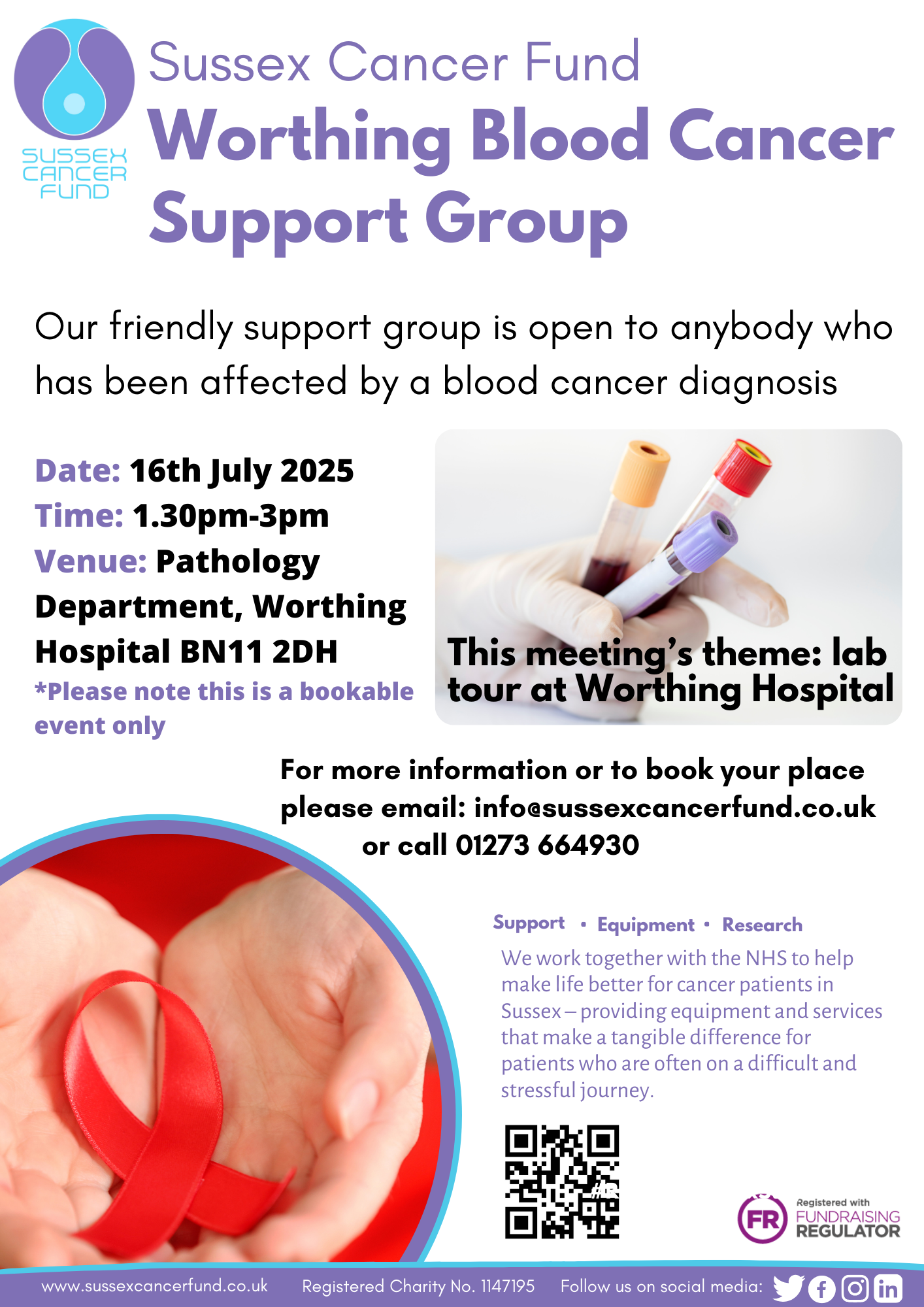 Join Us for Our Next Blood Cancer Support Group – lab tour at Worthing ...