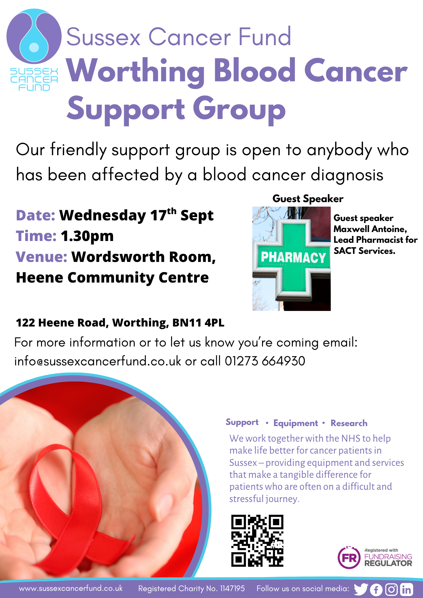 Worthing Blood Cancer Support Group – September Meeting. Meet Maxwell ...